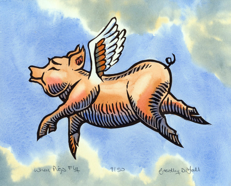 flying pig artwork